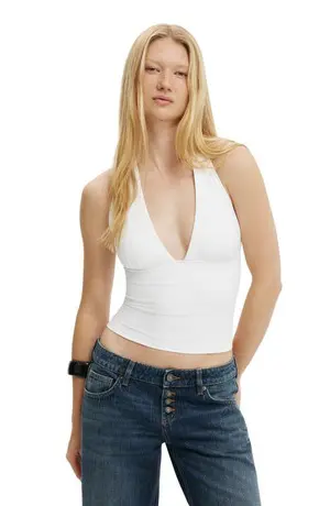 COTTON ON Hold Me Gathered Halter - White