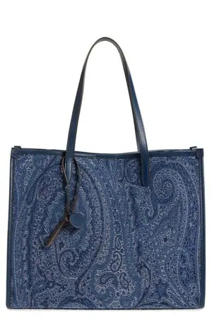 Etro Love Trotter Jacquard Tote - Blue Multi