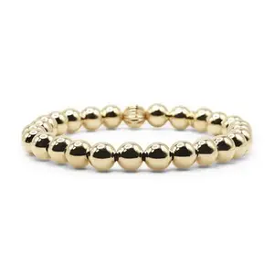 BOWOOD LANE 7mm Filled Beaded Stretch Bracelet - Gold