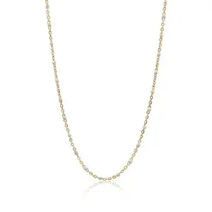 BOWOOD LANE Dayton Enamel Gold Filled Necklace - White