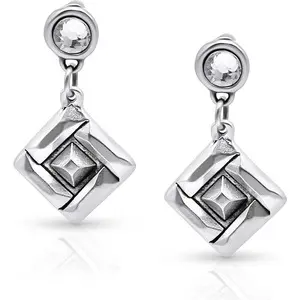 BOWOOD LANE Plated Cubic Zirconia Geometric Drop Earrings - Silver