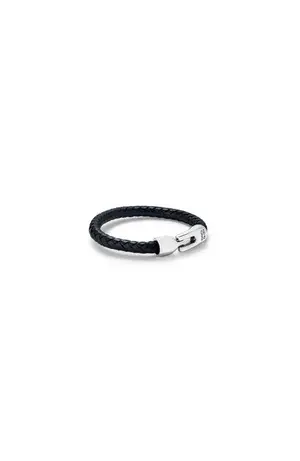 UNODE50 Braided Leather Bracelet With Secure Closure