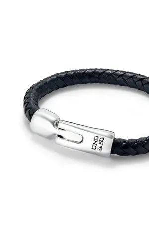 UNODE50 Braided Leather Bracelet With Secure Closure