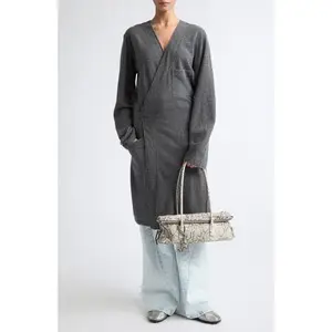 MAISON MARGIELA Virgin Wool Wrap Cardigan - Medium Grey