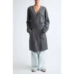 MAISON MARGIELA Virgin Wool Wrap Cardigan - Medium Grey