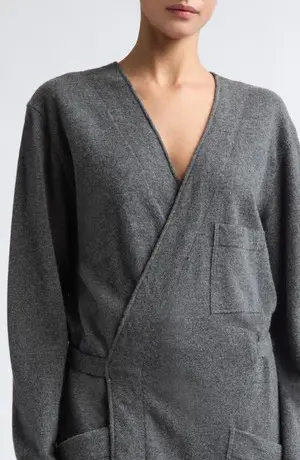 MAISON MARGIELA Virgin Wool Wrap Cardigan - Medium Grey