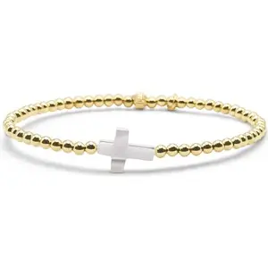 BOWOOD LANE Faith Mother-of-pearl Cross Bracelet - Gold