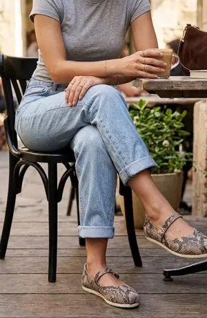 Toms Alpargata Mary Jane Flat - Medium Beige