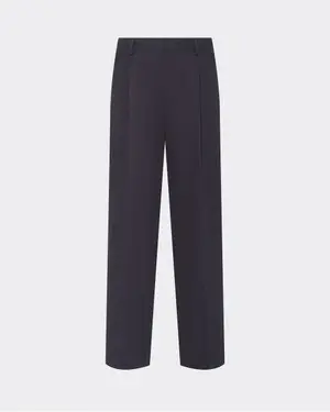 LE PERE Tailored Pleated Trousers In Italian Wool - Dark Navy
