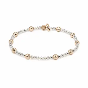 BOWOOD LANE Eva Gold And Sterling Beaded Bracelet - Silver