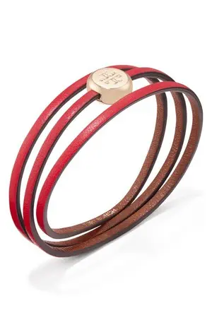 Tory Burch Romy Multi-strand Bracelet - Light Brass/red