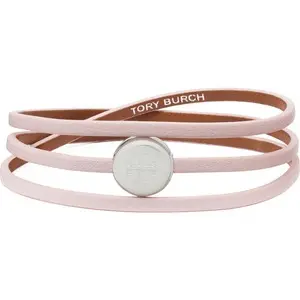 Tory Burch Multi-strand Leather Charm Bracelet - Light Silver/pink
