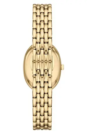Emporio Armani Stainless Steel Goldtone Plate Oval Case Watch