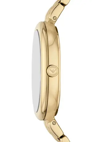 Emporio Armani Stainless Steel Goldtone Plate Oval Case Watch