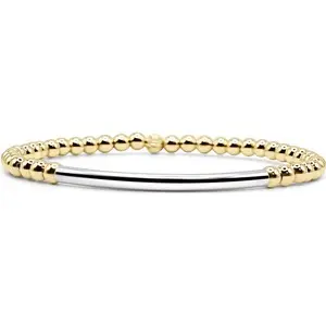 BOWOOD LANE London Two-tone Beaded Sterling Silver And Filled Bracelet - Gold