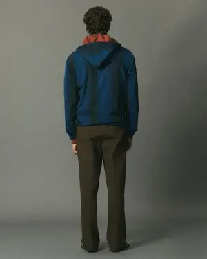 LE PERE Hooded Zip Jacket With Striped Gradient