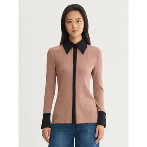Misook Lightweight Mixed Media Soft Knit Shirt