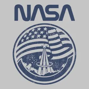 NASA Distressed American Flag Graphic T-shirt