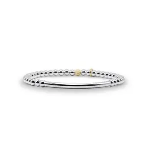 BOWOOD LANE Sterling Beaded Bracelet With Bar Accent - Silver