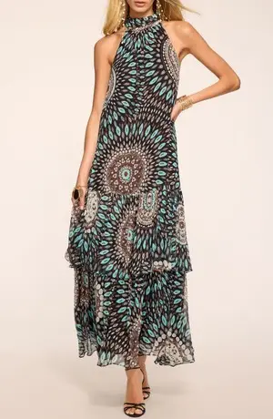 Ramy Brook River Medallion Silk Maxi Dress
