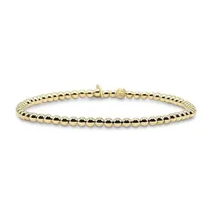 BOWOOD LANE 3mm Filled Beaded Stretch Bracelet - Gold