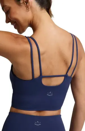Beyond Yoga In The Zone Performance Cropped Tank - Deep Ocean