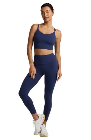 Beyond Yoga In The Zone Performance Cropped Tank - Deep Ocean