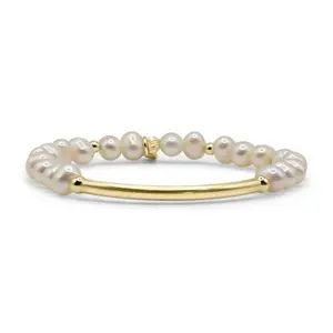 BOWOOD LANE Della Freshwater Pearl And Gold Filled Bar Bracelet - White