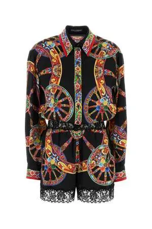 Dolce & Gabbana Printed Satin Jumpsuit - White