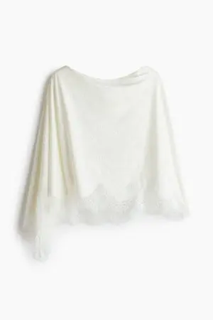 H&m One-shoulder Cape Top - Ivory