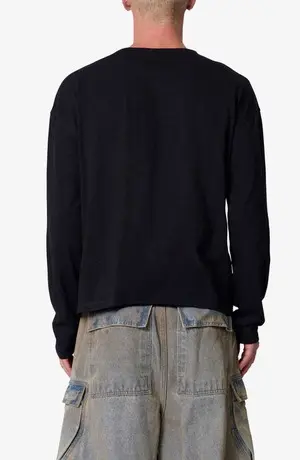 Mnml Slouchy Long Sleeve Pocket T-shirt - Black