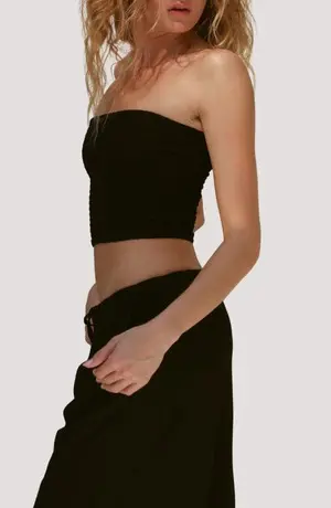 STONE FOX SWIM Flora Smocked Tube Top Cover-up - Stone