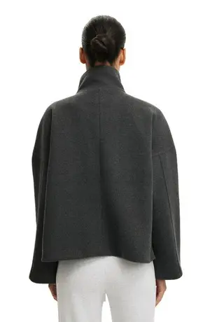 COTTONON Funnel Neck Coat - Charcoal
