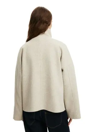 COTTON ON Cottonon Double Breasted Funnel Neck Coat