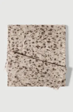 Brunello Cucinelli Lynx Print Cashmere Scarf