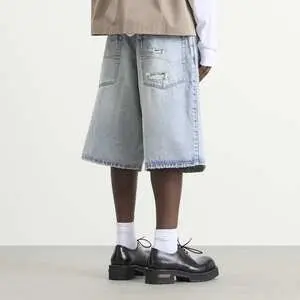 Balenciaga Stay Press Vintage Denim Shorts