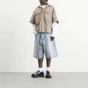 Balenciaga Stay Press Vintage Denim Shorts