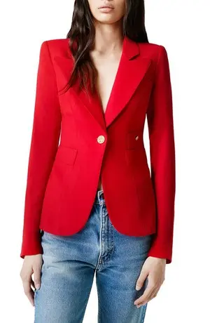 Smythe Classic Duchess Wool Blazer - Red
