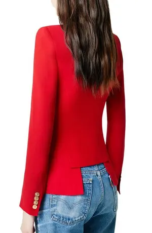 Smythe Classic Duchess Wool Blazer - Red