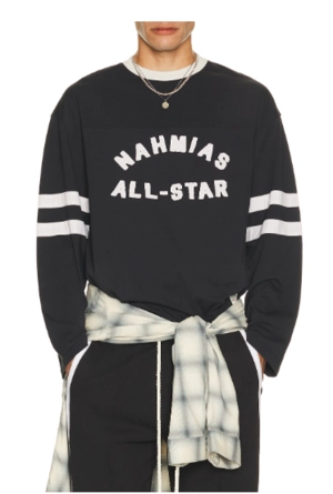 NAHMIAS All Star Varsity Long Sleeve - Worn Black