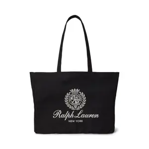 Ralph Lauren Crest Embroidered Canvas Tote
