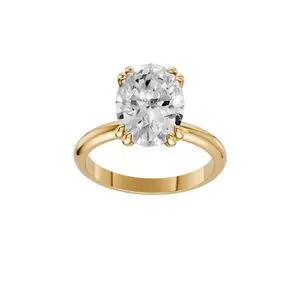 AYA FINE JEWELRY Oval Cut Lab Diamond Solitaire Engagement Ring In 10kt Gold - Yellow