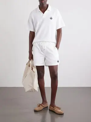 FRAME Logo-embroidered Cotton-piqué Polo Shirt