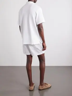 FRAME Logo-embroidered Cotton-piqué Polo Shirt