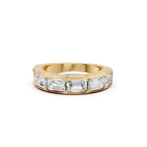 AYA FINE JEWELRY Josephine Lab Grown Diamond Wedding Band - Yellow