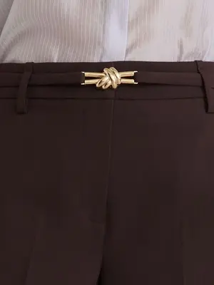 REISS Leona Flared Knot-hardware Belted Trousers - Grape