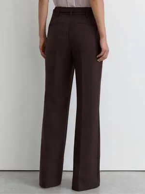 REISS Leona Flared Knot-hardware Belted Trousers - Grape