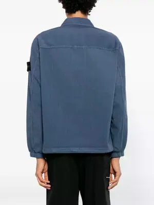 Stone Island Compass-patch Herringbone Shirt