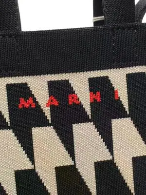 Marni 2020s Nano Shopping Houndstooth Tote Bag