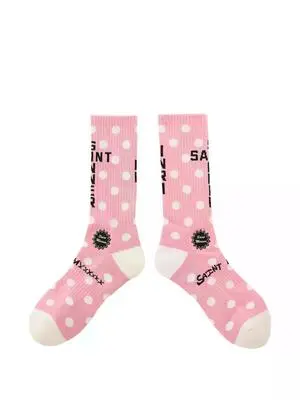 SAINT MXXXXXX Polka-dot Socks - Pink